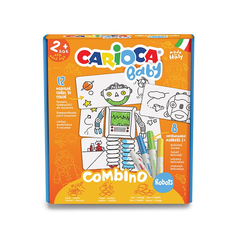 Flomaster set Carioca Combino Robots Baby 1/8 42896