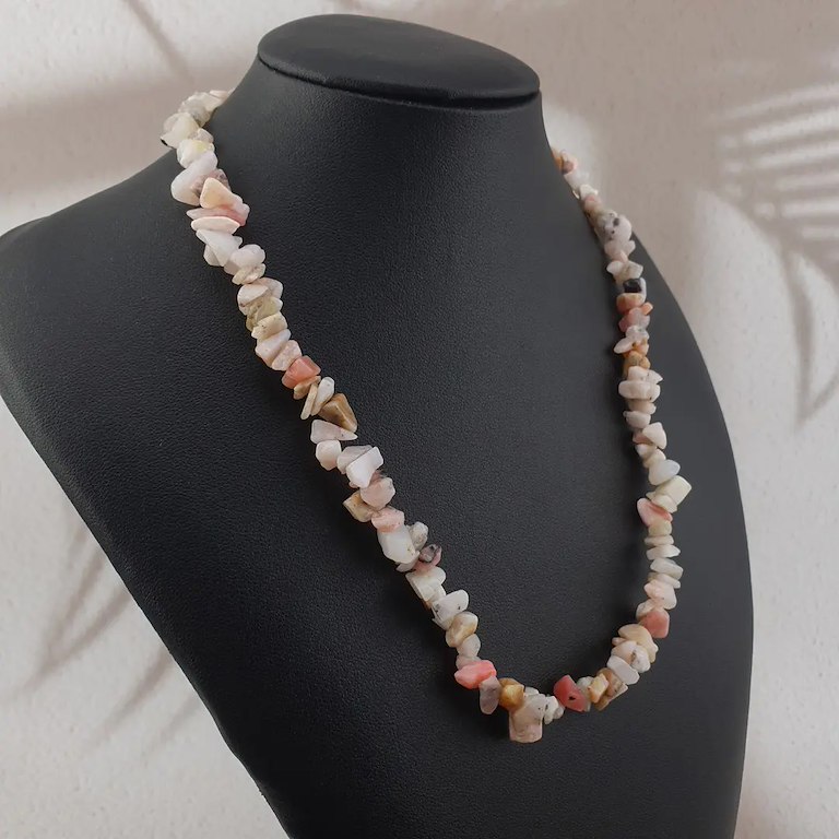 Pink Opal Čips Ogrlica #9254