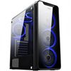 MS Armor V700, ATX, no PSU, 2x3.5", 2x2.5", 4x single ring RGB fan,tempered glass side