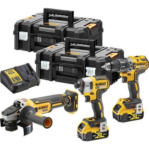 DeWalt DCK384P2T Aku set alata brusilica, šrafilica i udarni odvijač