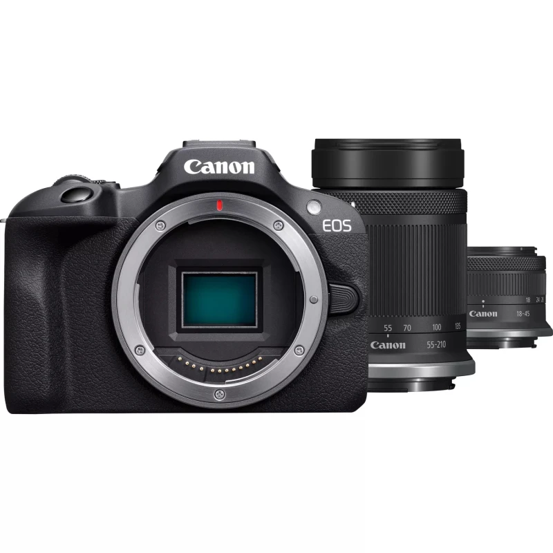 Canon EOS R100 MILC fotoaparat+objektiv RF-S 18-45mm F4.5-6.3 IS STM+objektiv RF-S 55-210mm F5-7.1 IS STM