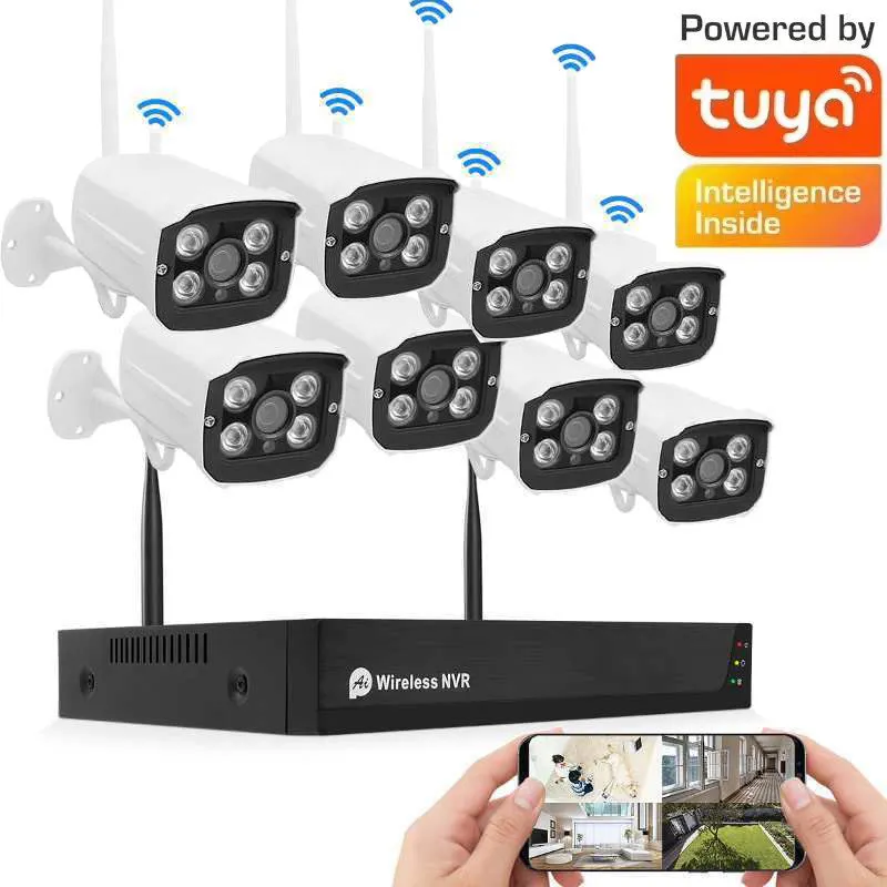 Komplet video nadzor Tuya smart 8 kamere & NVR WIFI snimač & 1TB HD (Kopiraj)