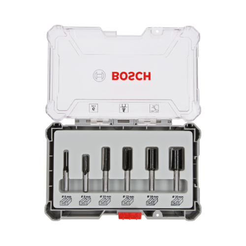 Bosch 6-delni set ravnih glodala, držač od 6 mm