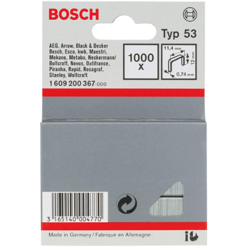 Bosch spajalica, tip 53, 11,4x0,74x12mm