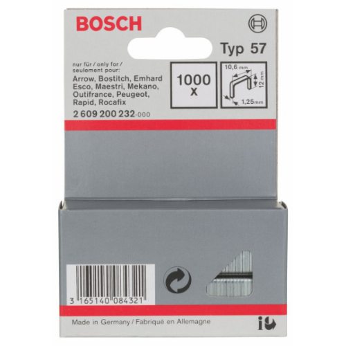 Bosch spajalica, tip57, 10,6x1,25x12mm