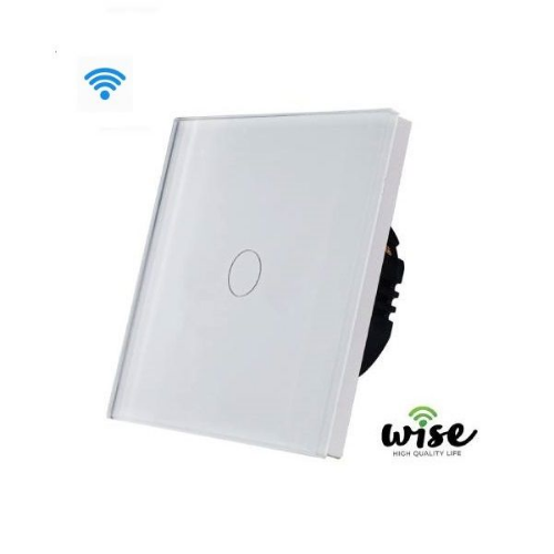 Wise prekidač WiFi stakleni panel - 1 taster, beli