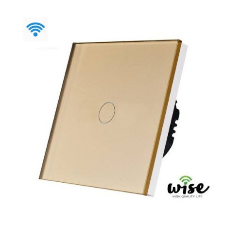 Wise prekidač WiFi stakleni panel - 1 taster, krem