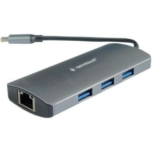 GEMBIRD A-CMU3-LAN-05 TYPE C TO RJ45 gigabit + 3xUSB3.1 hub ALUMINIUM