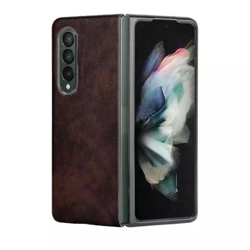 Maska Kožna za Samsung F936B Galaxy Z Fold 4 5G braon