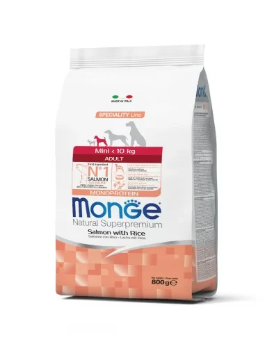 Monge Dog Adult Mini Salmon & Rice 0.8KG