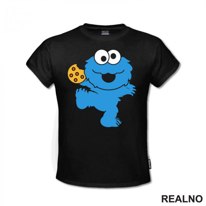 COOKIE MONSTER - HOLDING A COOKIE - CRTANI FILMOVI - MAJICA