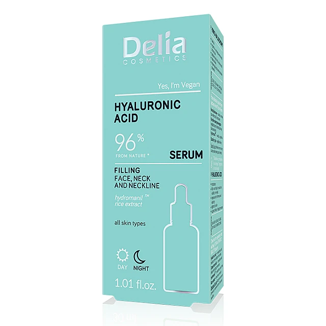 SERUM ZA LICE, VRAT I DEKOLTE SA HIJALURONSKOM KISELINOM 96% 30ML DELIA