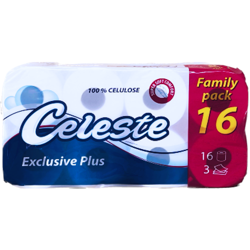 Celeste toalet papir EXCLUSIVE PLUS 16/1, troslojni, 150 listića