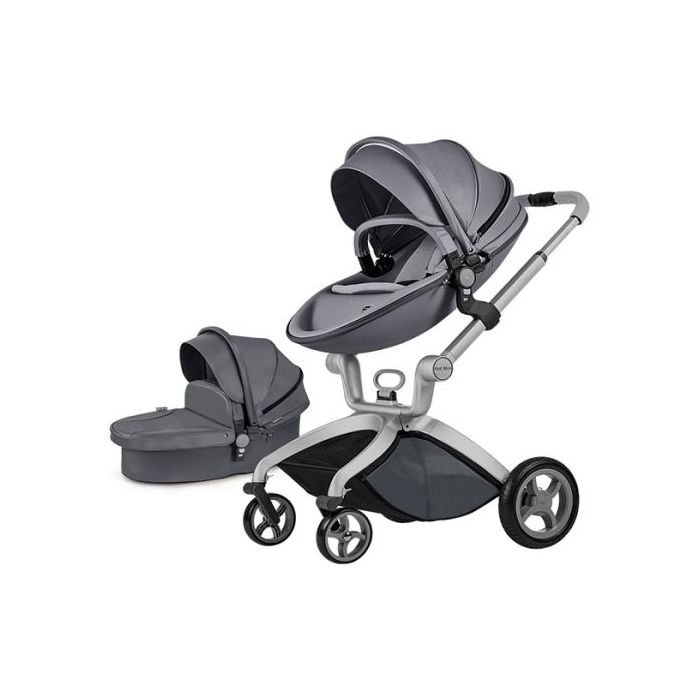 HOT MOM KOLICA ZA BEBE 2u1 (F22) - DARK GREY (sportsko sediste+korpa)