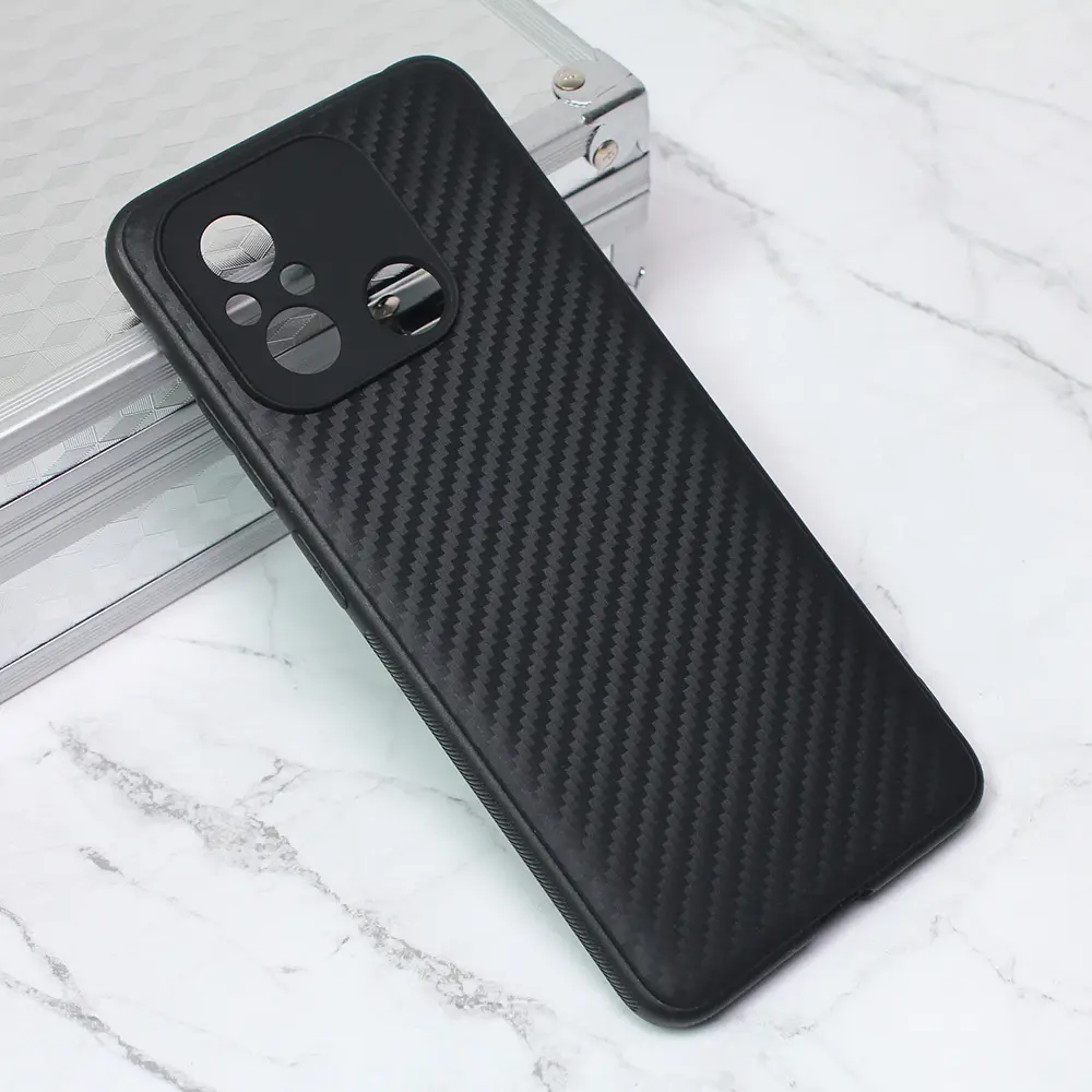 Maska za telefon Carbon fiber za Xiaomi Redmi 12C crna