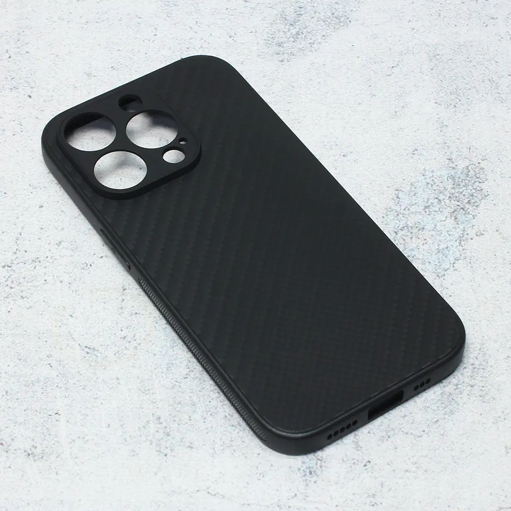 Maska za telefon Carbon fiber za iPhone 14 Pro 6.1 crna