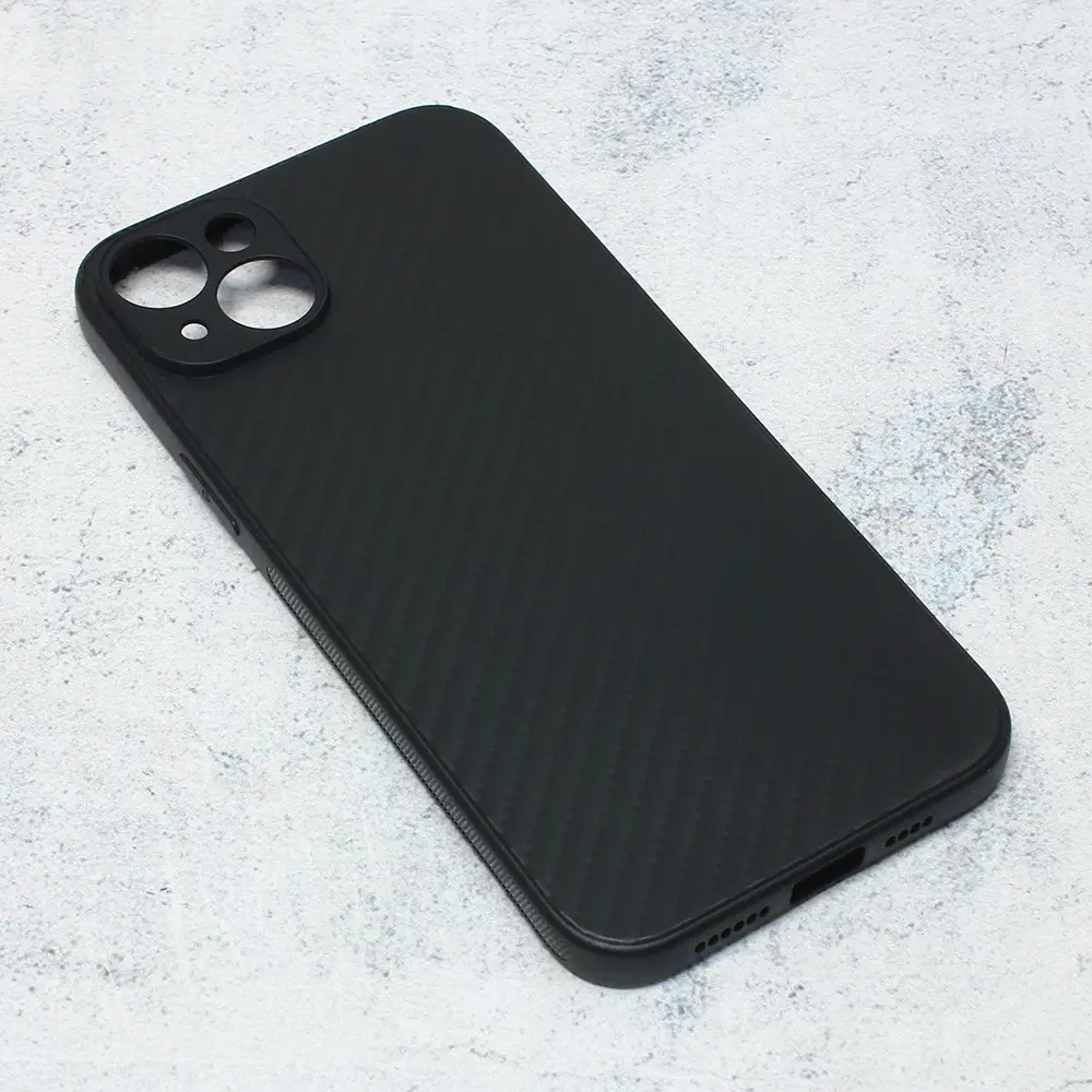 Maska za telefon Carbon fiber za iPhone 14 Plus 6.7 crna