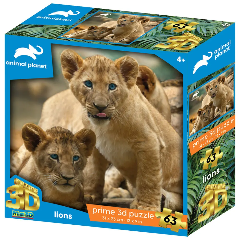 ANIMAL PLANET Super 3D Puzzle Lavovi 63 delova