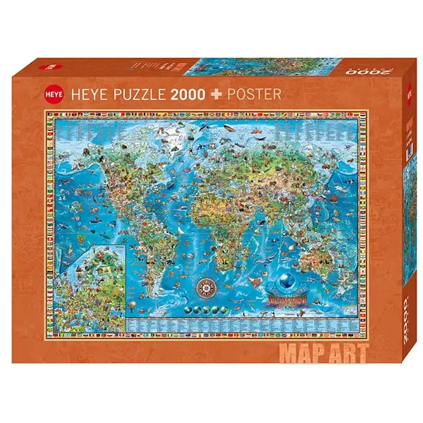 HEYE Puzzle 2000 delova Map Art Amazing World 29846