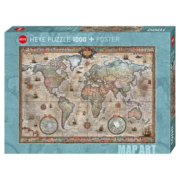 HEYE Puzzle Map Art Retro World 1000 delova 29871