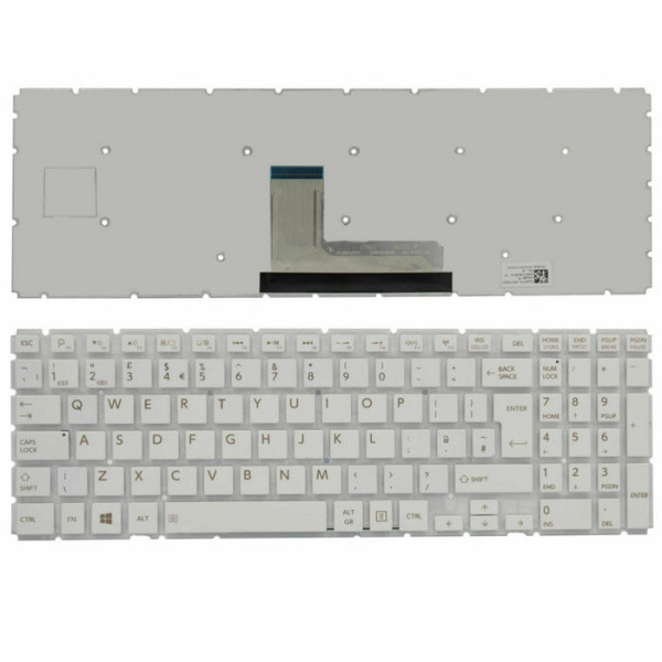 Tastatura za laptop Toshiba Satellite L50-B, L50D-B L50-C Bela - veliki enter