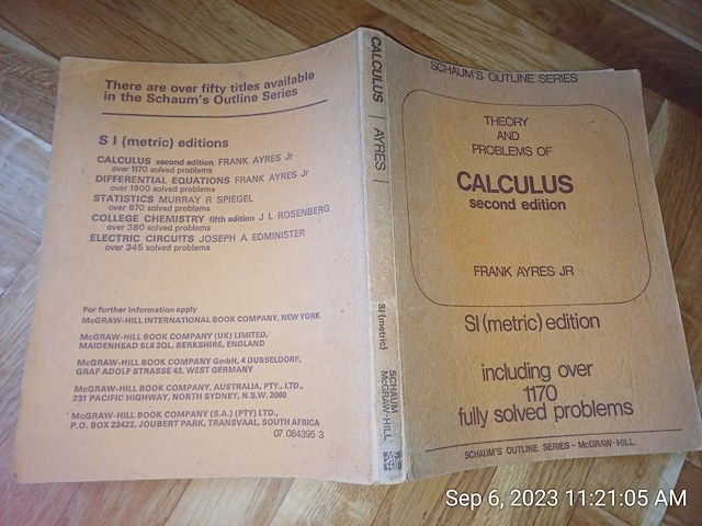 FRANK AYRES, THEORY AND PROBLEMS OF CALCULUS