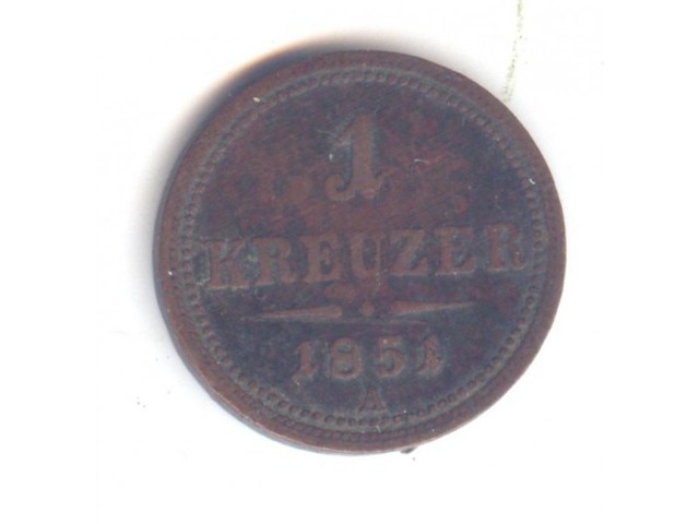 Austrija 1 kreuzer 1851 A