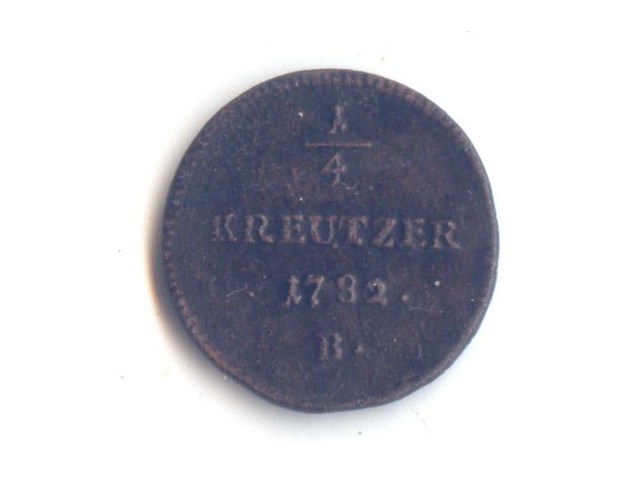 Austrija 1/4 kreuzer 1782 B