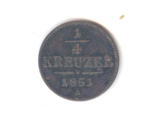 Austrija 1/4 kreuzer 1851 A