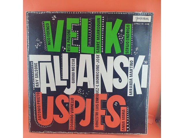 Various ‎– Veliki Talijanski Uspjesi, LP