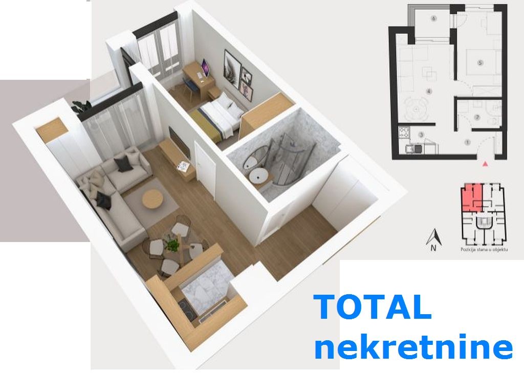 Stan,NOVI SAD,BULEVAR 40.00m2,117830€ , ID: 1096640