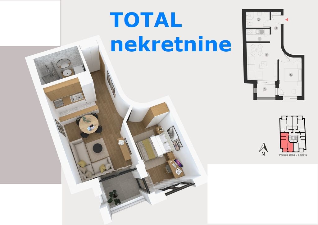 Stan,NOVI SAD,BULEVAR 41.00m2,116130€ , ID: 1096608