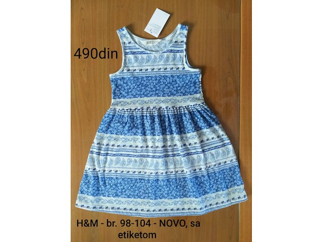 H&;M haljina plave boje br. 98-104 - NOVO