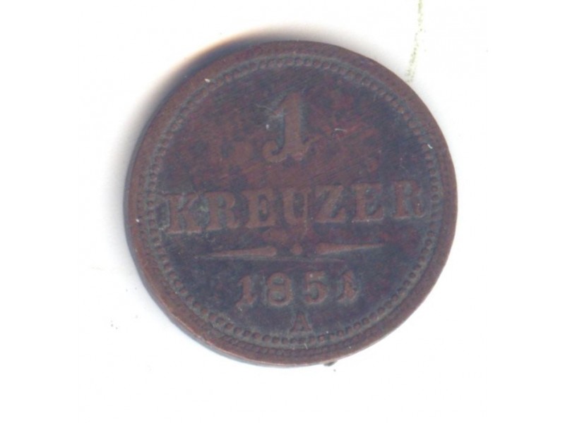 Austrija 1 kreuzer 1851 A