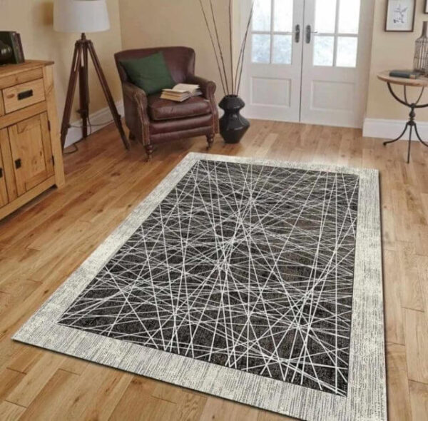 Tepih sa gumenom podlogom 120x180cm – Geometric crni, TG-1094