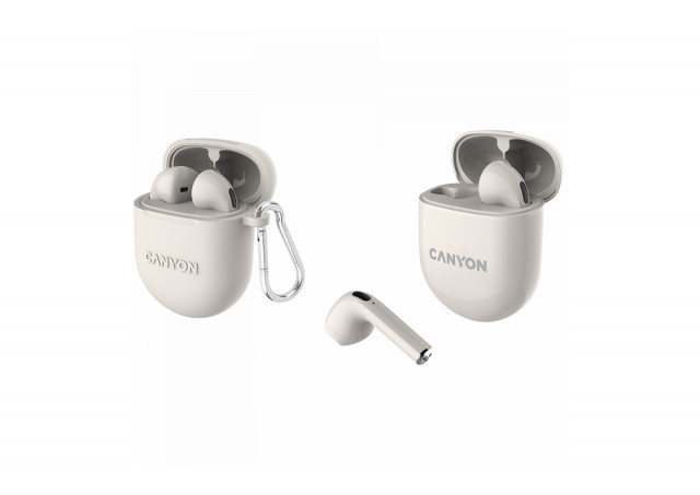 CANYON TWS-6, Bluetooth headset, with microphone, BT V5.3 JL 6976D4, Frequence Response:20Hz-20kHz, battery EarBud 30mAh*2+Charging Case 400mAh, type-C cable length 0.24m, Size: 64*48*26mm, 0.040k...