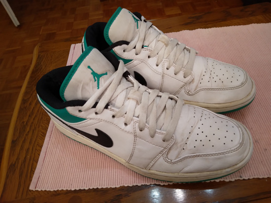 Patike ženske Air Jordan 1 Low White Lucky Green