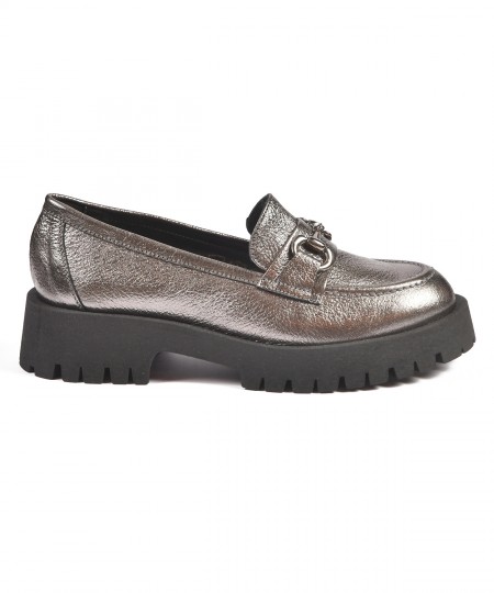 Paar ženske kožne srebrne cipele 45715-16