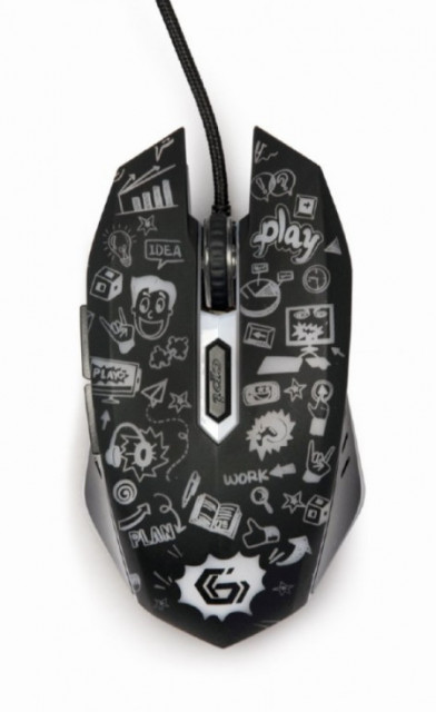 Gembird MUS-6B-GRAFIX-01 6-button optical LED mouse, black