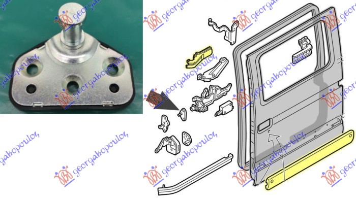 BRAVA KLIZNIH VRATA NA STUBU OPEL MOVANO (1998-2009) (OEM: 7700351346)