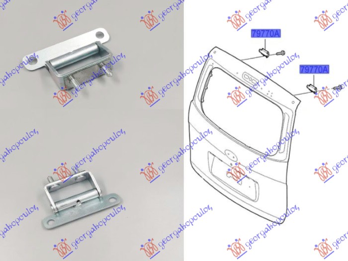 SARKA GEPEK VRATA (L=D) HYUNDAI H1 STAREX (2007-2018) (OEM: 79710-4D000, 797104D000)