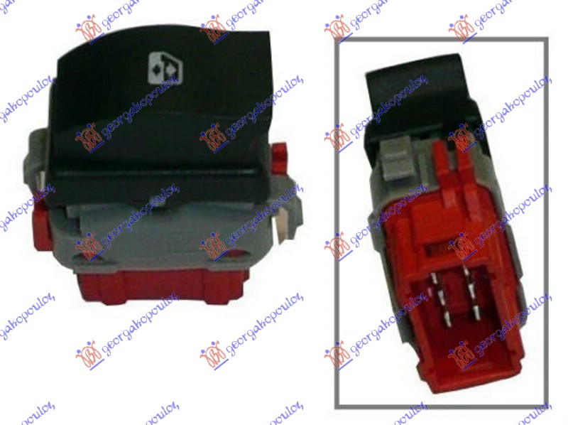 PREKIDAC U PREDNJIM VRATIMA (6pin) Desna str. RENAULT TRAFIC (2002-2006) (OEM: 93180110, 8200199518, 8200502452)