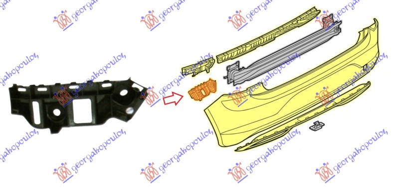 NOSAC ZADNJEG BRANIKA Leva str. VW POLO (2017-2021) (OEM: 2GS807393A)