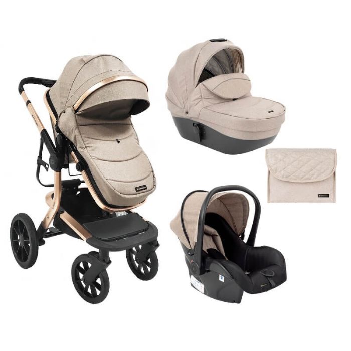 Kikka Boo Kolica za bebe Irene 3in1 set sa autosedištem i tvrdom korpom Beige KKB10178