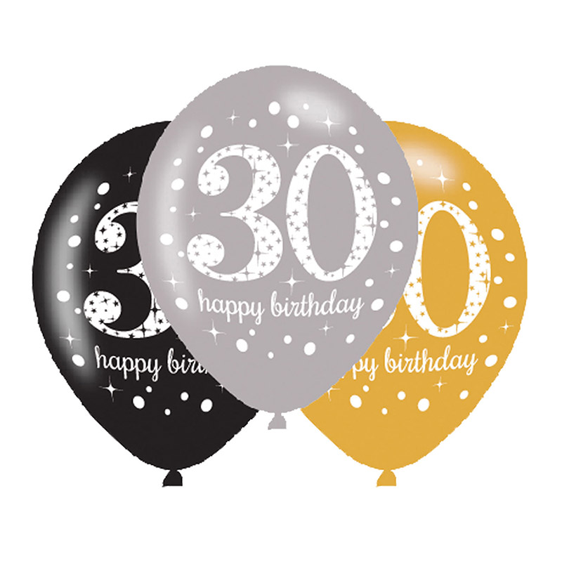 30 Happy Birthday 28cm – 6 kom