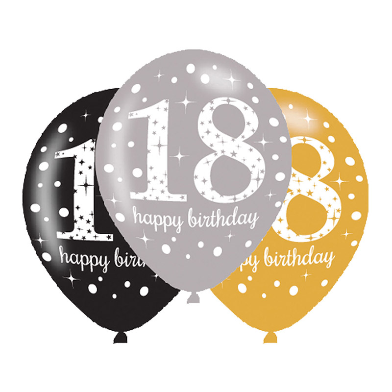 18 Happy Birthday 28cm – 6 kom