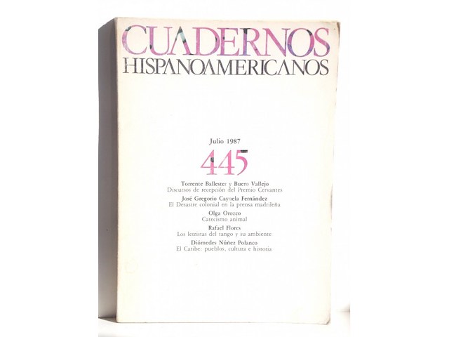 Cuadernos Hispanoamericanos 445 Julio 1987.