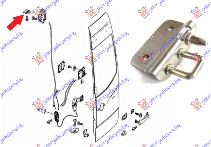 SARKA GEPEK VRATA GORNJA Leva str. MERCEDES SPRINTER 209-524 (W906) (2006-2013) (OEM: 9067400032, A9067400032)