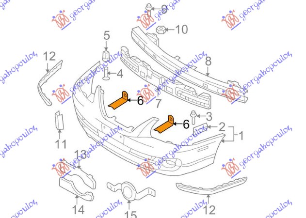 NOSAC PREDNJEG BRANIKA (O) Desna str. HYUNDAI ELANTRA (2004-2007) (OEM: 86518-2D500, 865182D500)