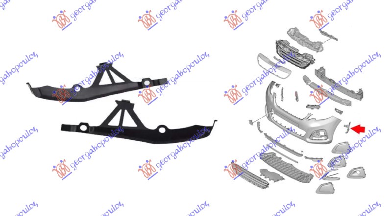 NOSAC PREDNJEG BRANIKA (SET) PEUGEOT 108 (2014-) (OEM: 1612203080)